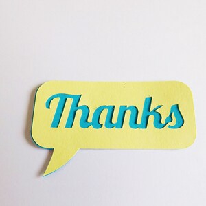 Thanks Speech Bubble Papercraft Embellishments Sentiments Scrapbooking ...