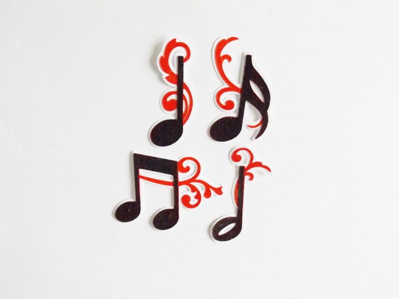 Musical Notes Papercraft Embellishments Flourish Music - Etsy UK