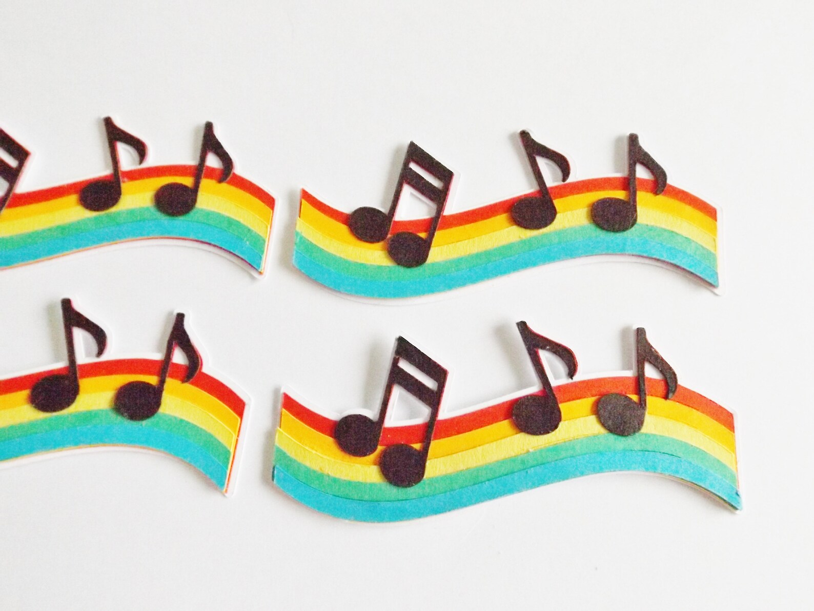 Musical Notes Rainbows Papercraft Embellishments Music - Etsy UK