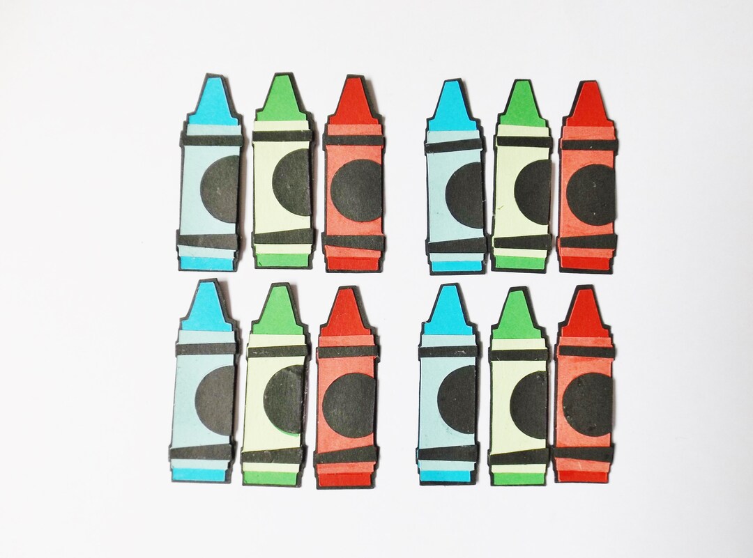 Crayons Pencils School Papercraft Embellishments Education - Etsy UK