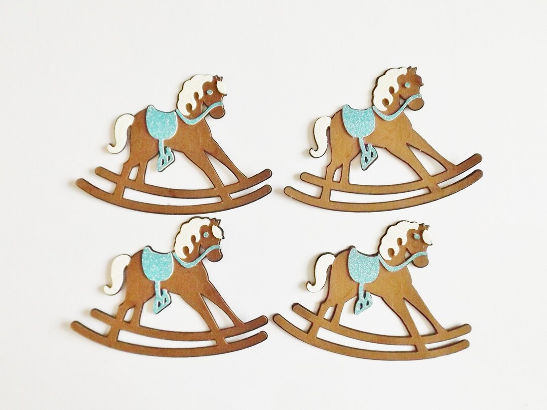 Rocking Horses Papercraft Embellishments Toys Card Making Toppers Baby ...