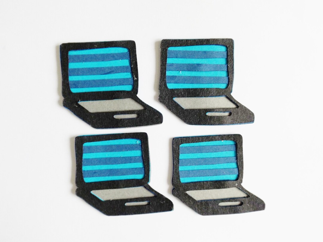Computers Papercraft Embellishments Handmade Miniature Laptops ...