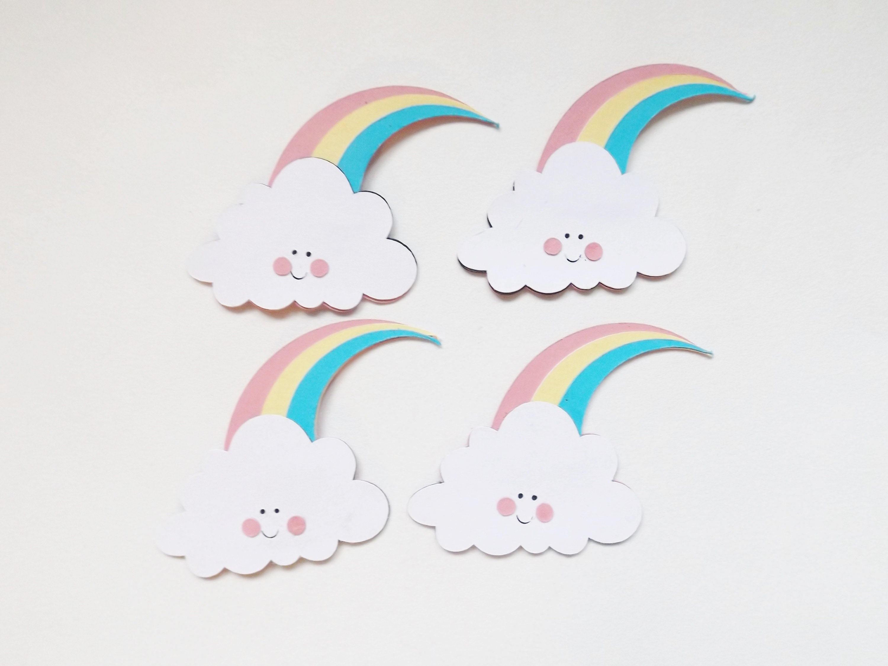 Rainbows Clouds Papercraft Embellishments Scrapbooking Card - Etsy