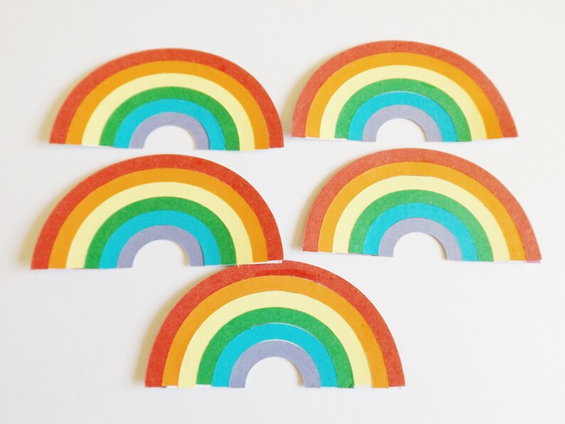 Rainbows Papercraft Embellishments Handmade Weather Rainbow Scrapbook ...