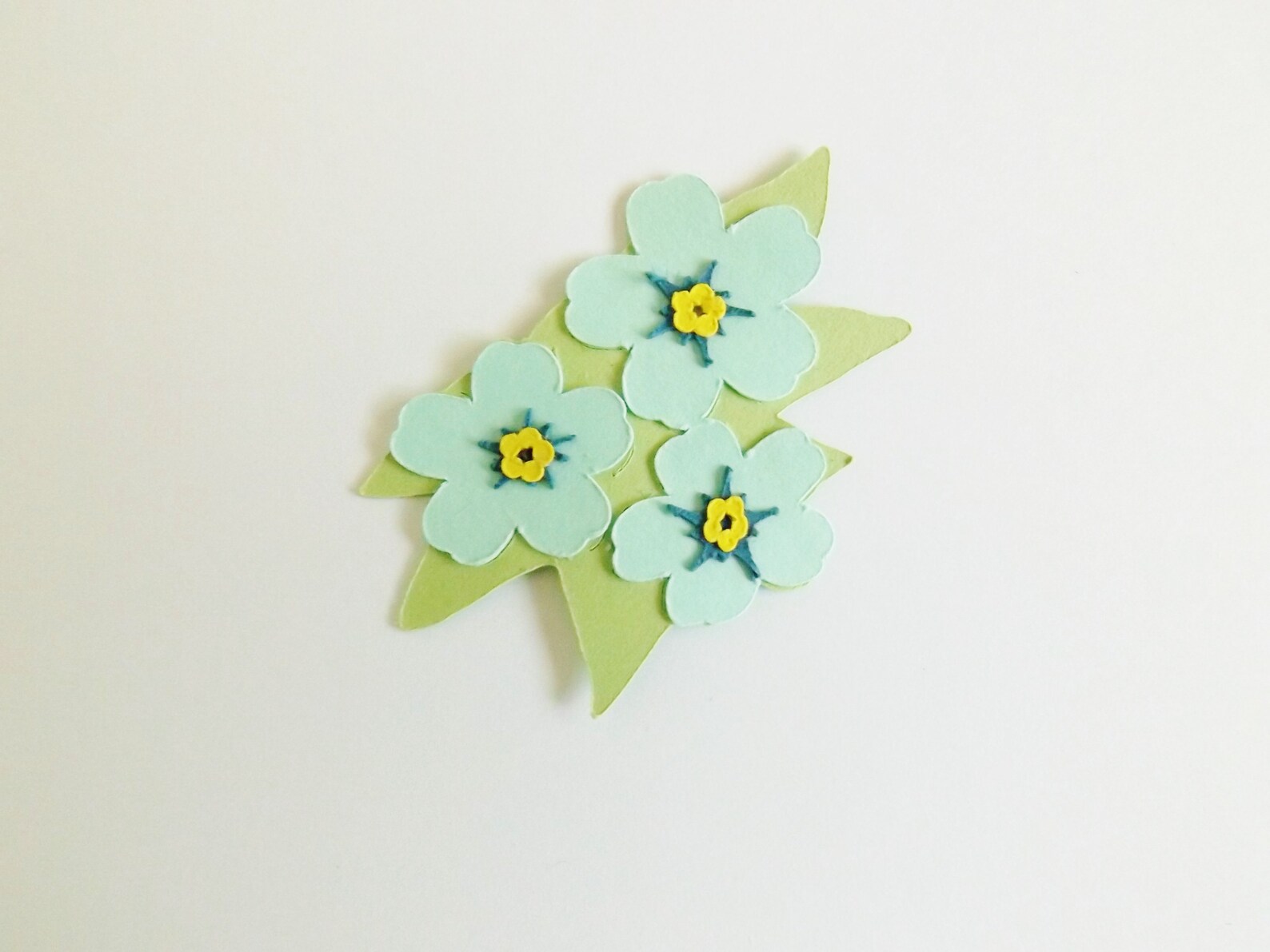 Blue Flowers Papercraft Embellishments Floral Scrapbook Ephemera Card ...