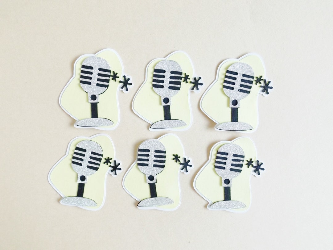 Vintage Microphone Musical Papercraft Embellishments Retro Scrapbook ...