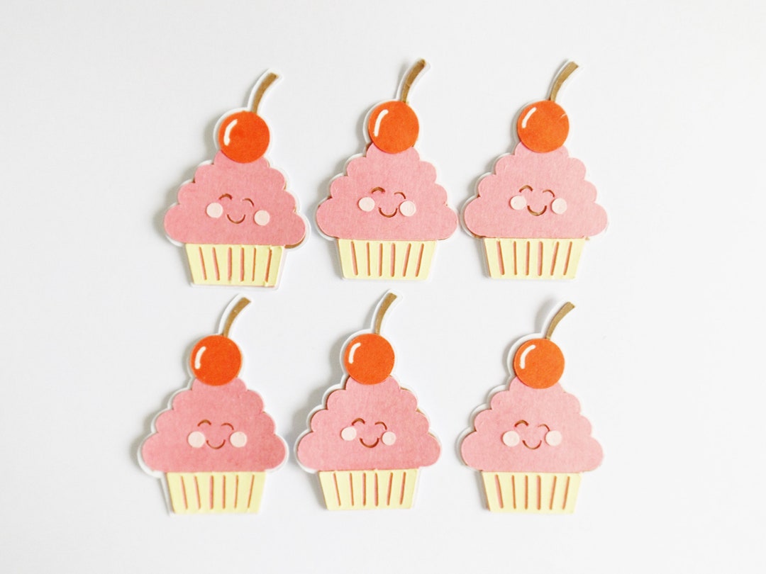 Cupcakes Papercraft Embellishments Celebration Card Making Toppers Cake ...