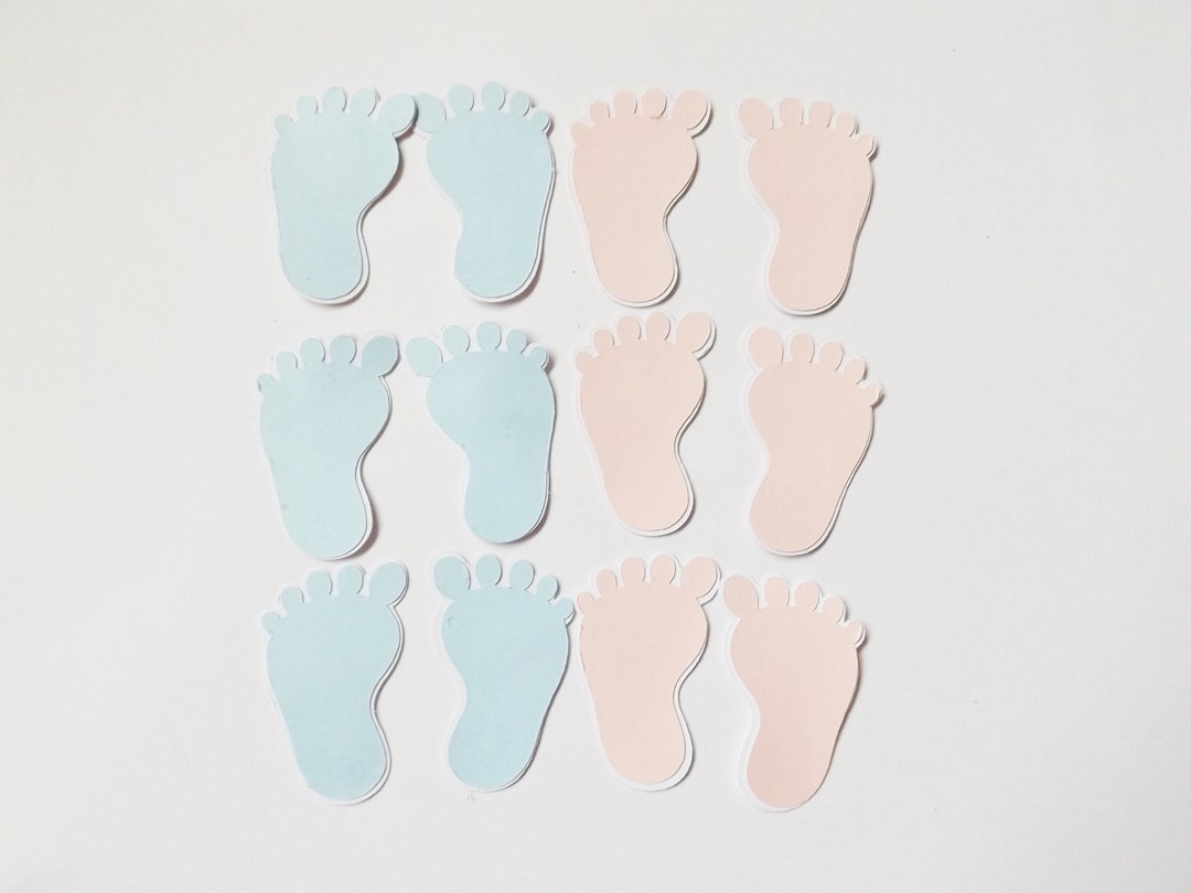 Baby Feet Papercraft Embellishments Pink Blue Feet Card Making Toppers ...