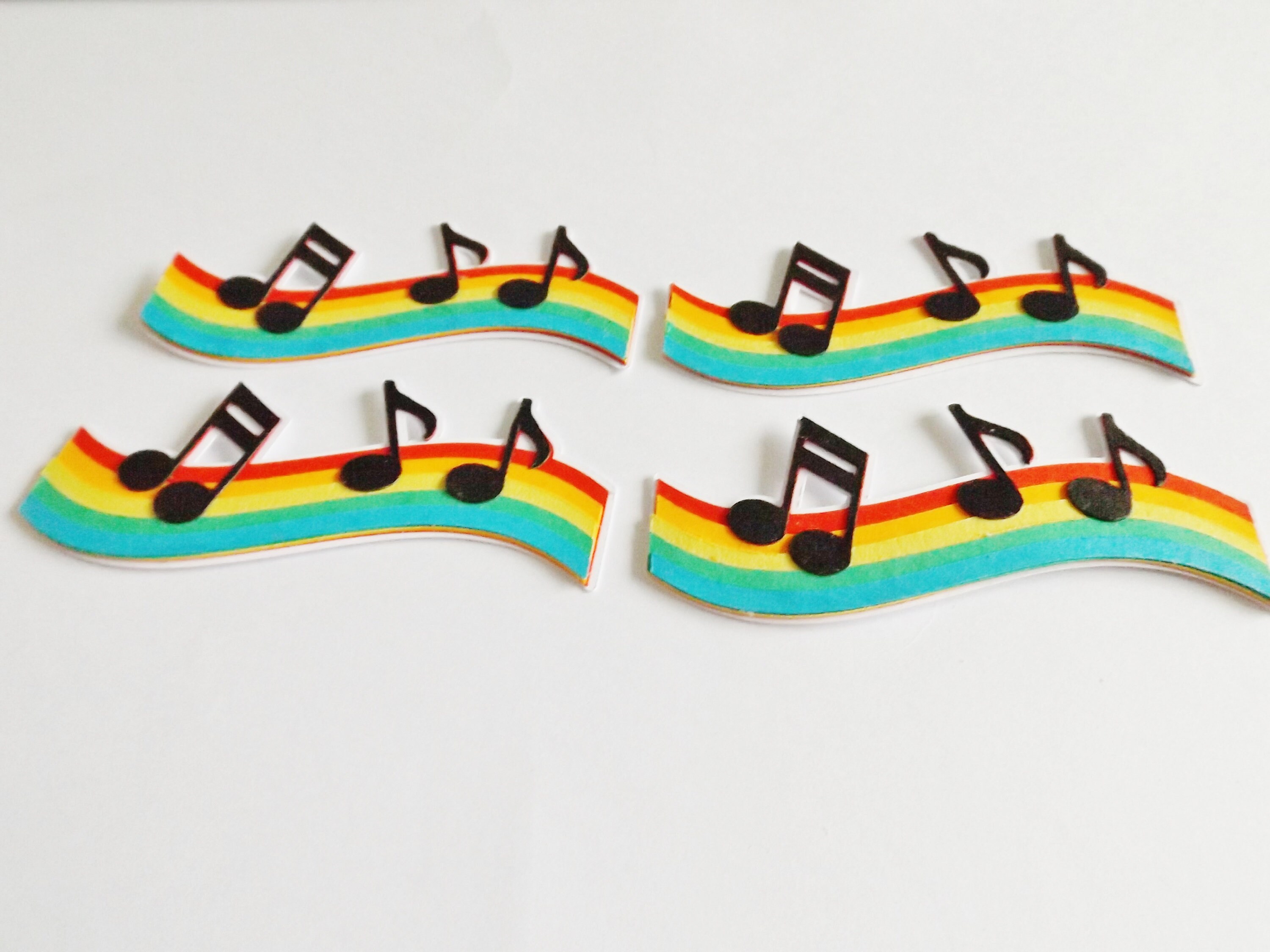 Musical Notes Rainbows Papercraft Embellishments Music - Etsy UK