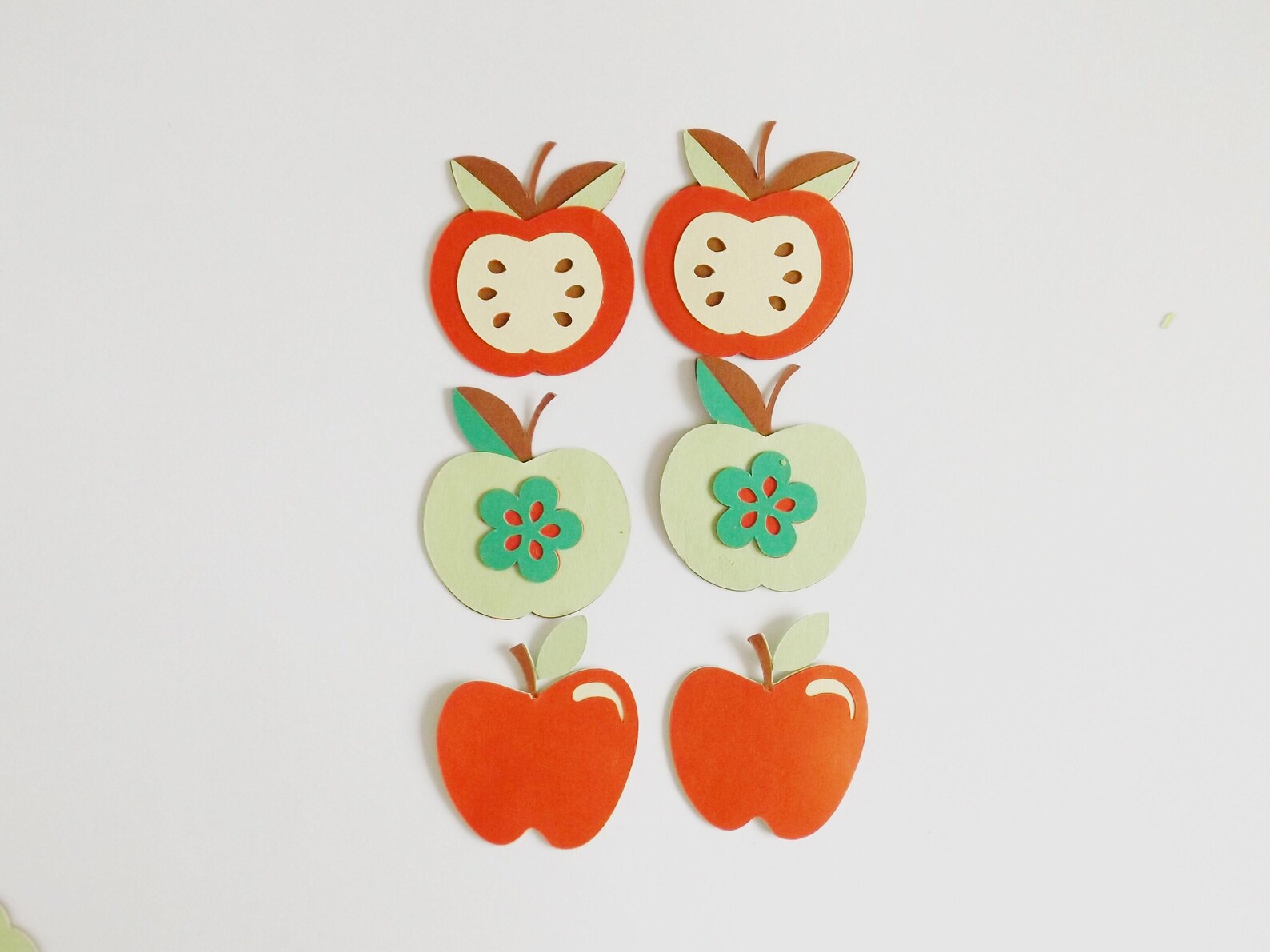 Apples Papercraft Embellishments Handmade Teachers Apples Scrapbooking ...