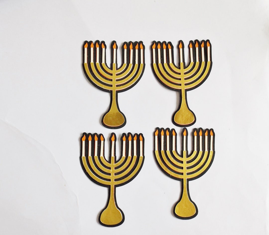 Menorah Jewish Symbols Papercraft Embellishments Candles Scrapbook ...