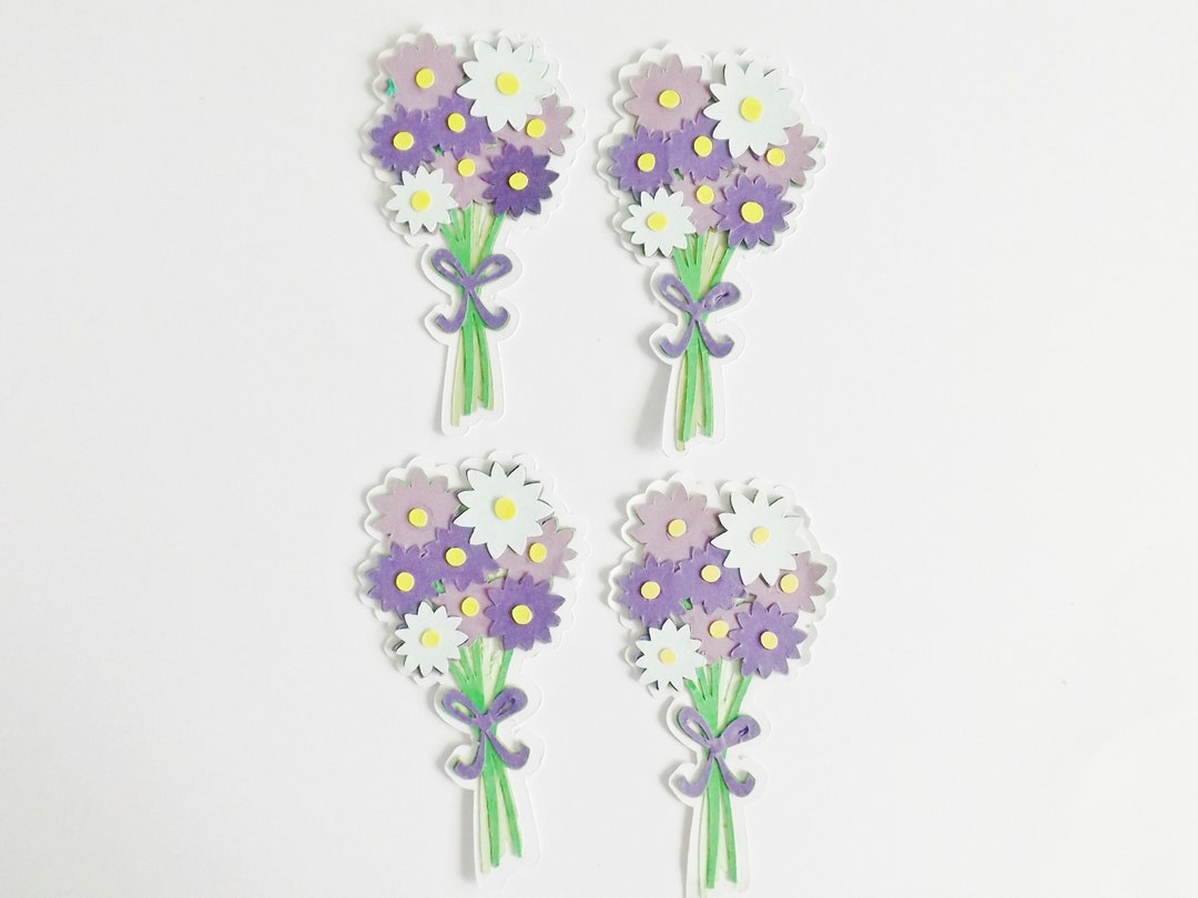 Flower Bouquets Papercraft Embellishments Floral Scrapbooking Ephemera ...