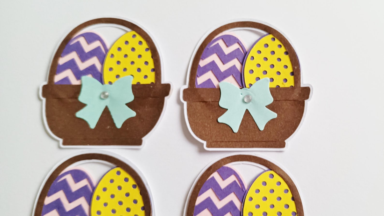 Easter Eggs Baskets Papercraft Embellishments Spring Scrapbook Ephemera ...
