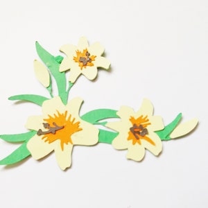 Yellow Flowers Papercraft Embellishments Scrapbooking Ephemera Floral ...