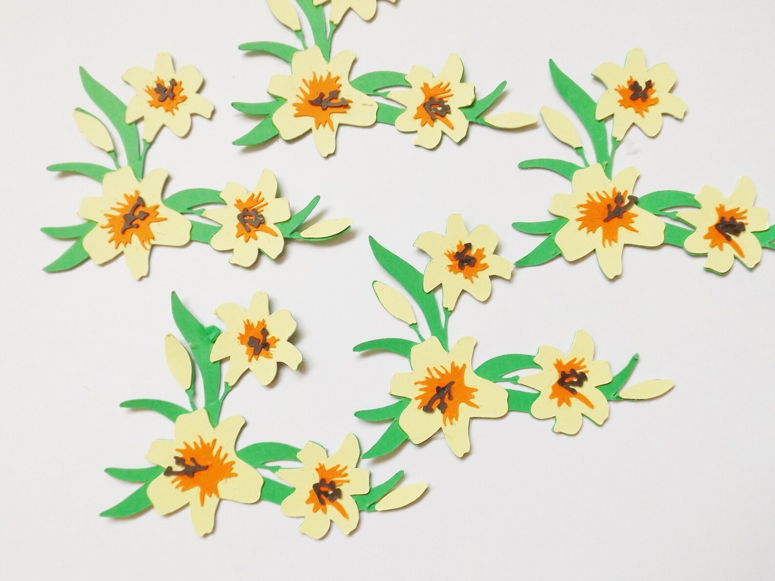 Yellow Flowers Papercraft Embellishments Scrapbooking Floral - Etsy