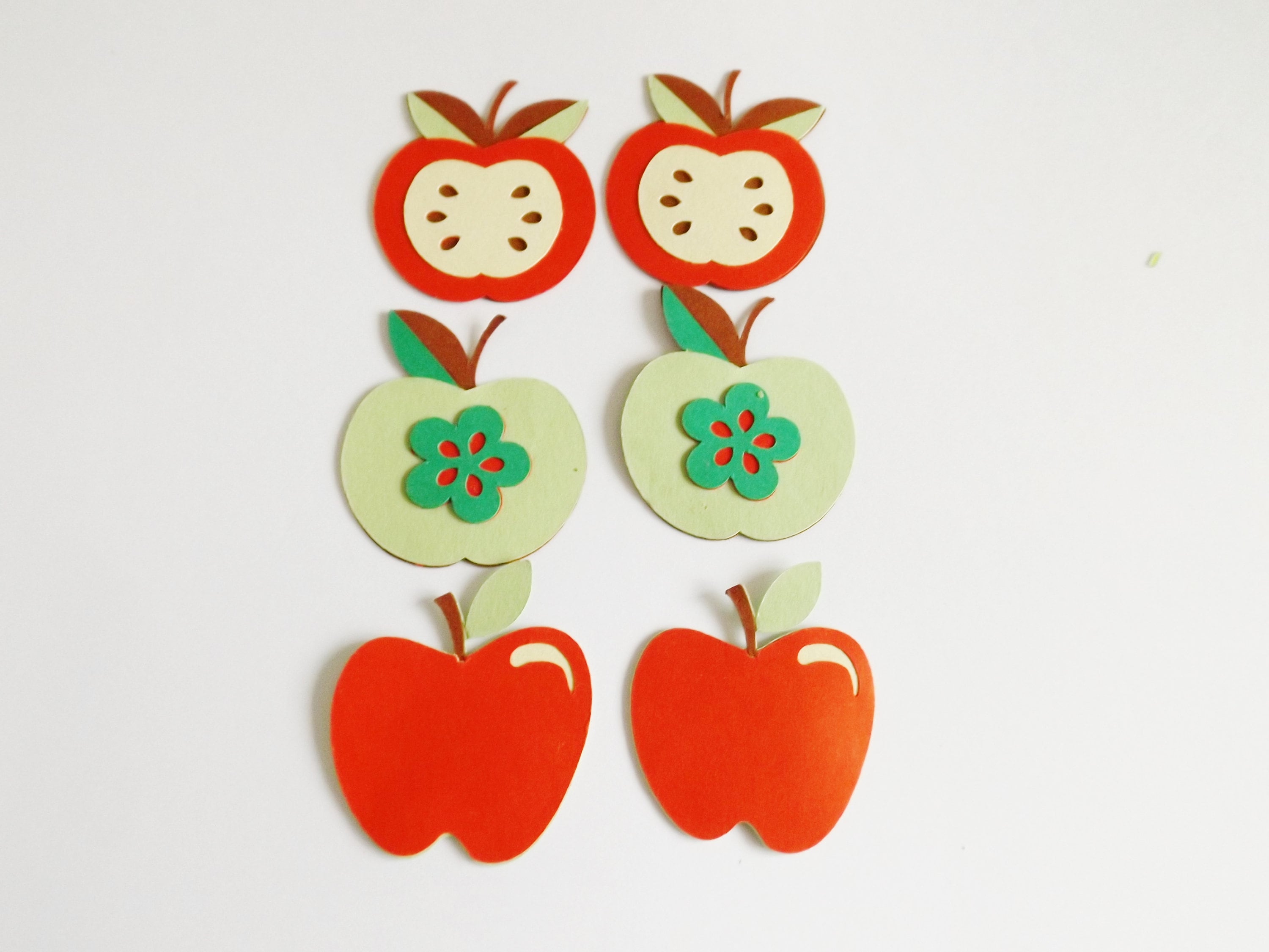 Apples Papercraft Embellishments Handmade Teachers Apples Scrapbooking ...