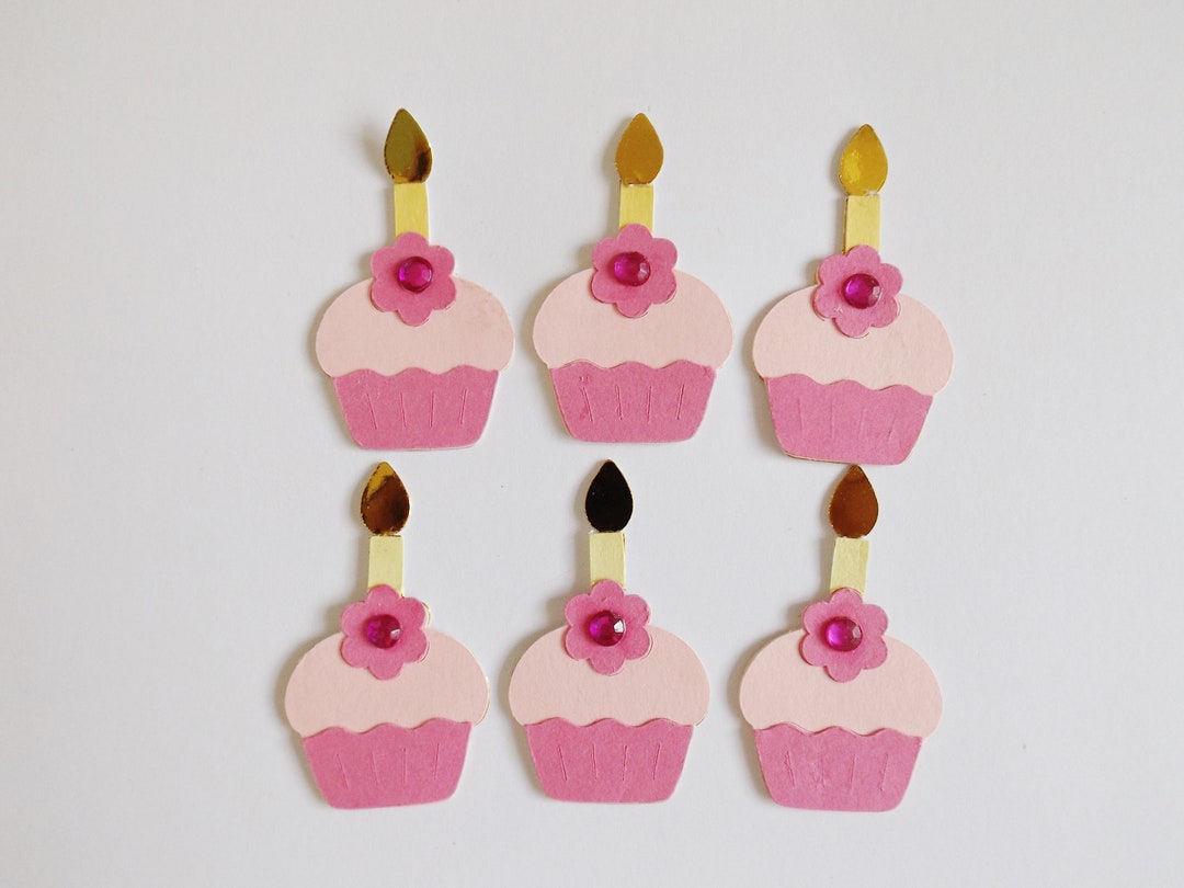 Birthday Cakes Papercraft Embellishments Cupcakes Celebration Card ...