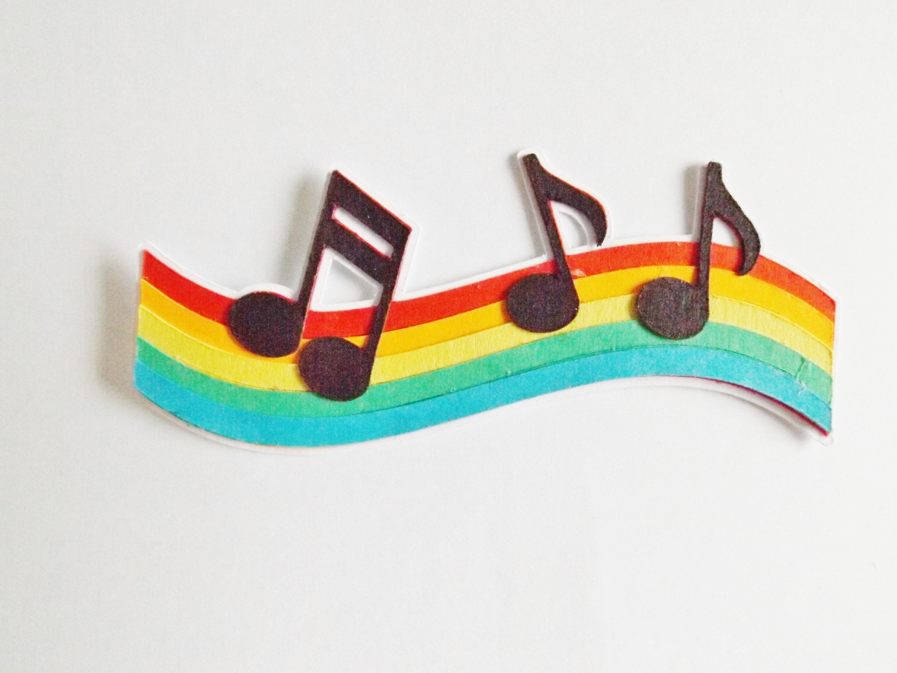 Musical Notes Rainbows Papercraft Embellishments Music - Etsy UK