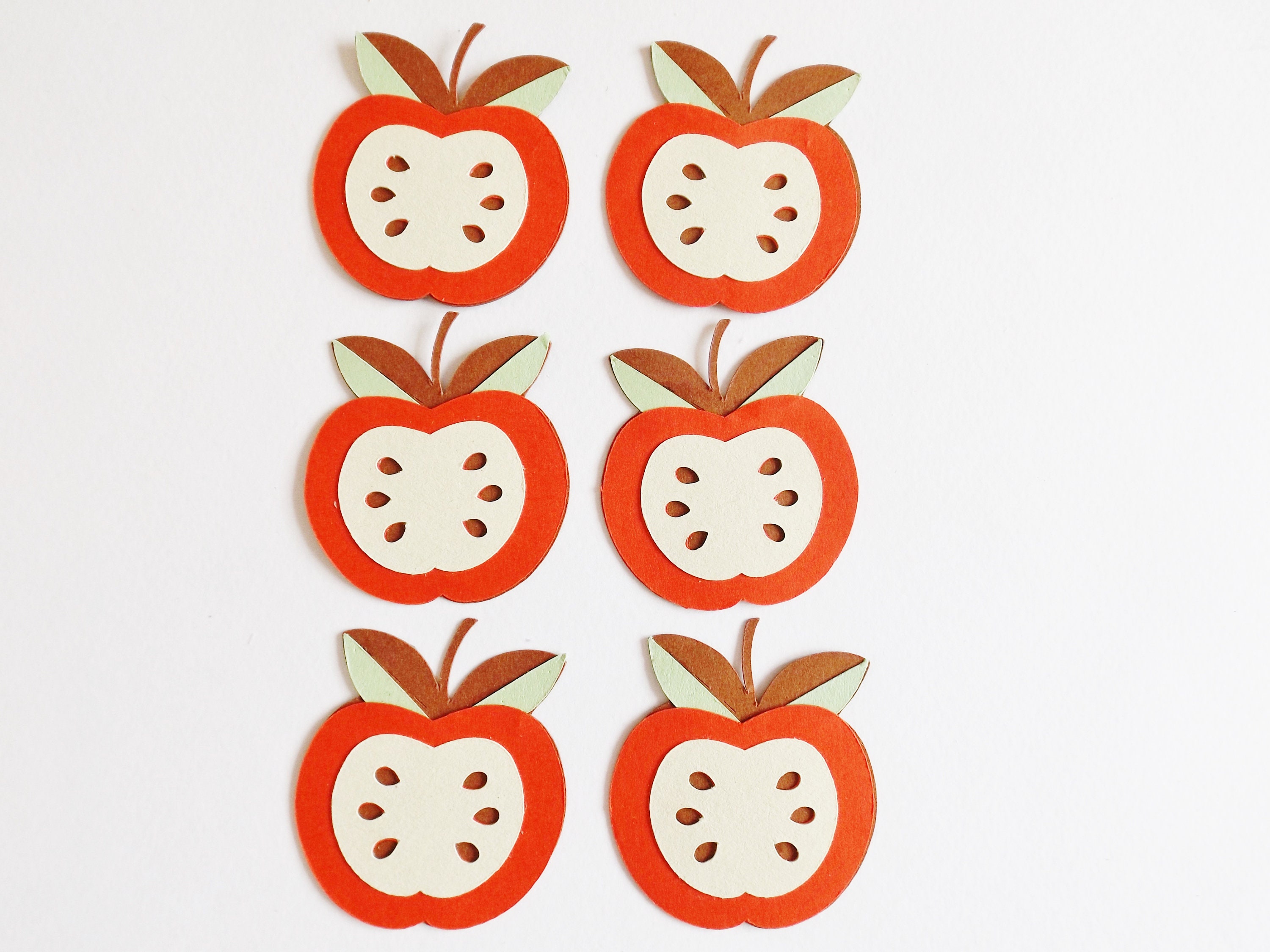 Apples Papercraft Embellishments Handmade Teachers Apples Scrapbooking ...