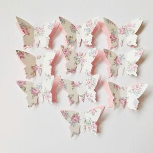 Floral Pink Butterfly Papercraft Embellishments Card Making Topper ...