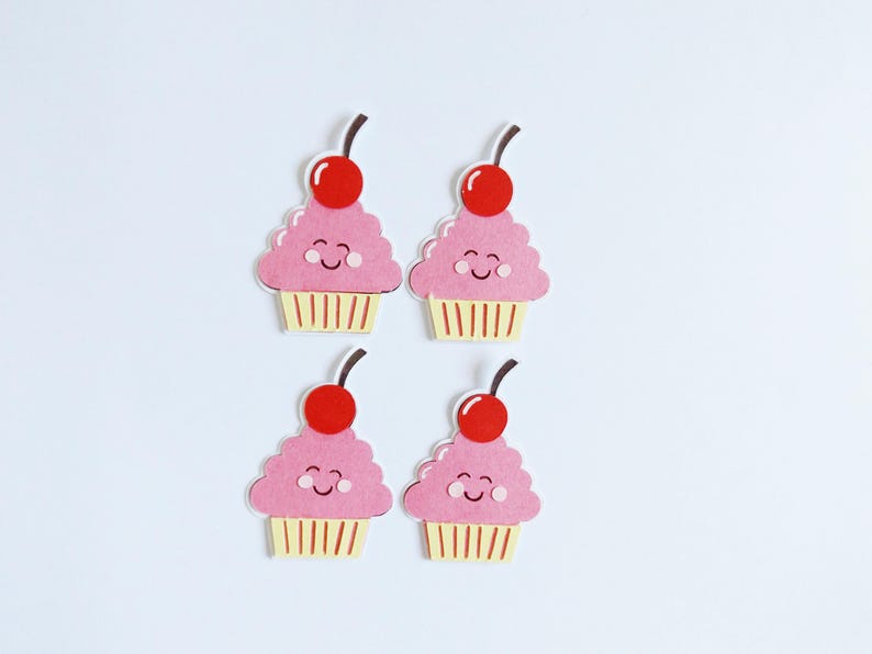 Cupcakes Papercraft Embellishments Handmade Celebration Cake Card ...