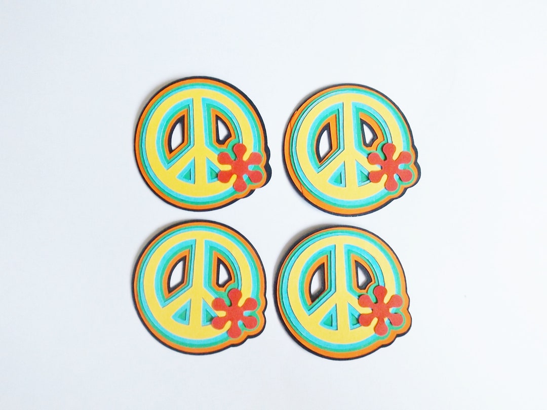 Peace Symbols Festivals Papercraft Embellishments Retro Scrapbooking ...