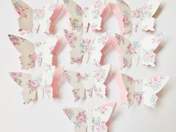 Floral Pink Butterfly Papercraft Embellishments Card Making | Etsy