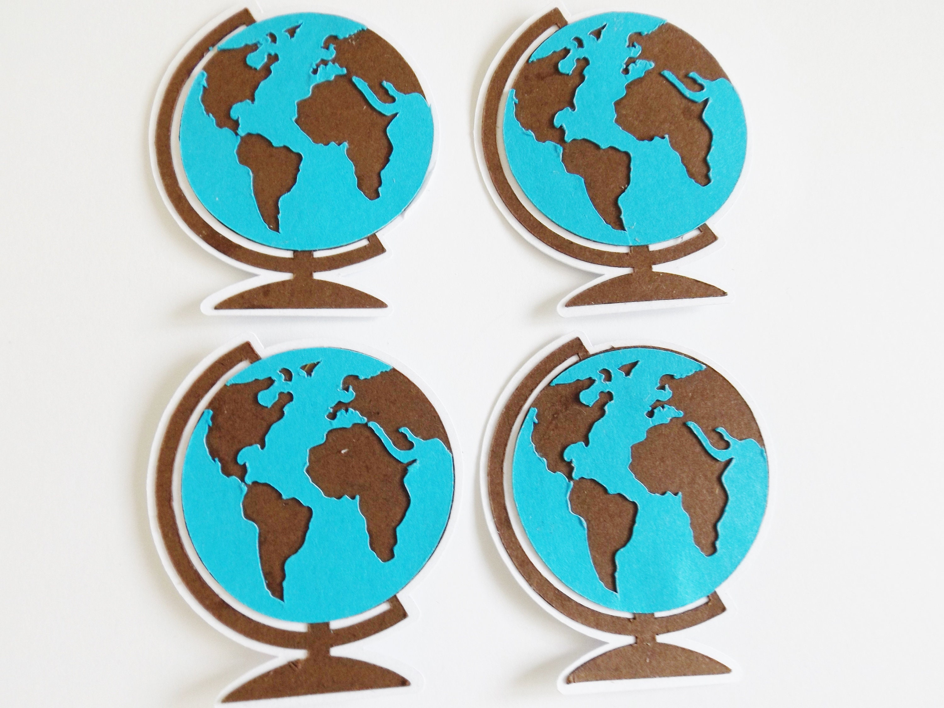 World Globes Papercraft Embellishments Travel Scrapbooking | Etsy