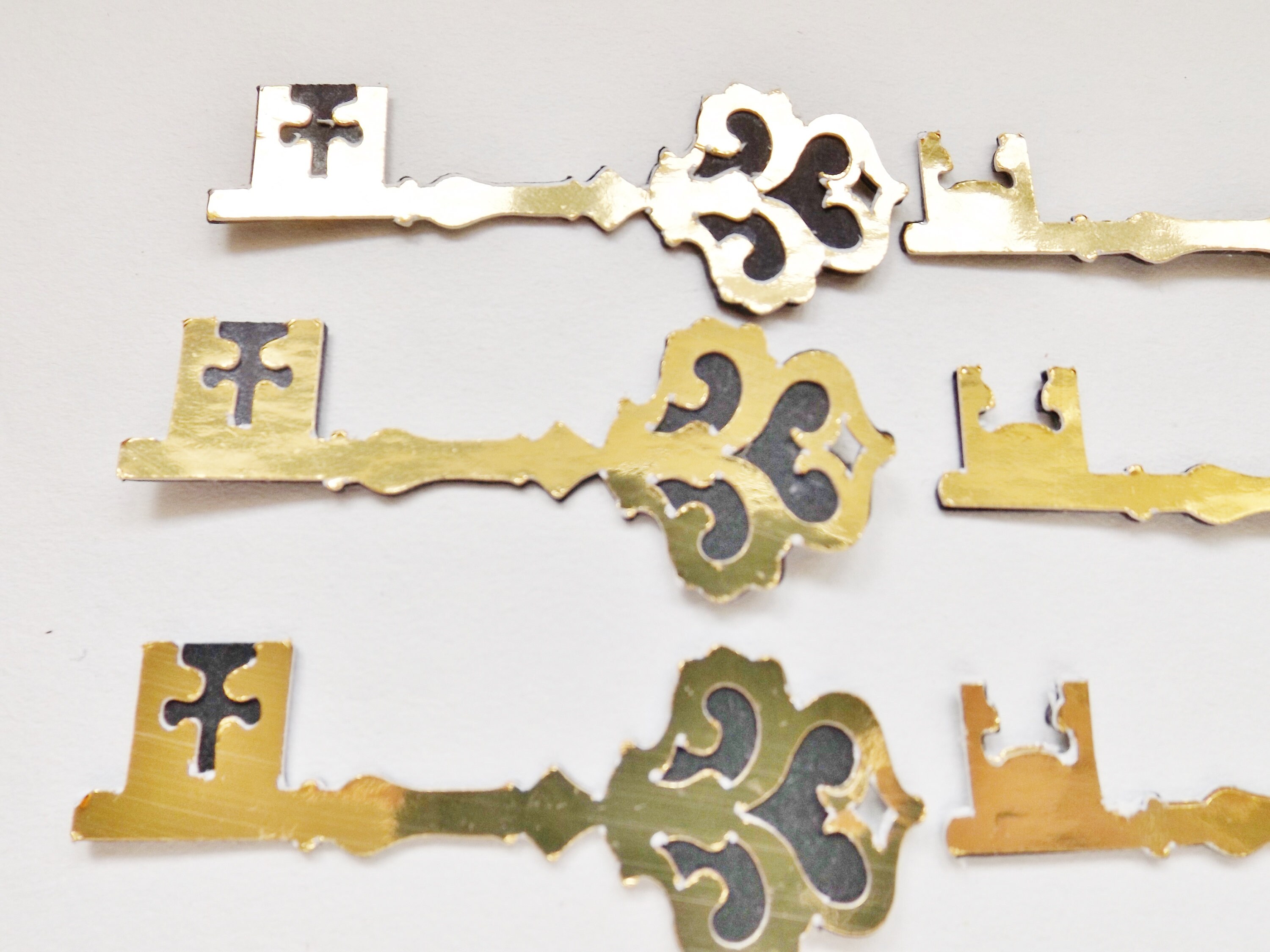 Antique Style Gold Keys Papercraft Embellishments Handmade Key ...
