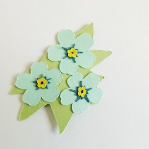 Blue Flowers Papercraft Embellishments Plants Scrapbooking Ephemera ...