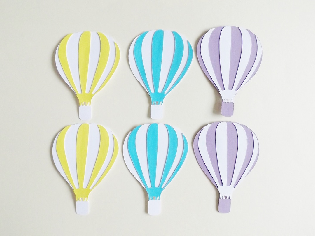 Hot Air Balloons Papercraft Embellishments Handmade Travel Scrapbooking ...