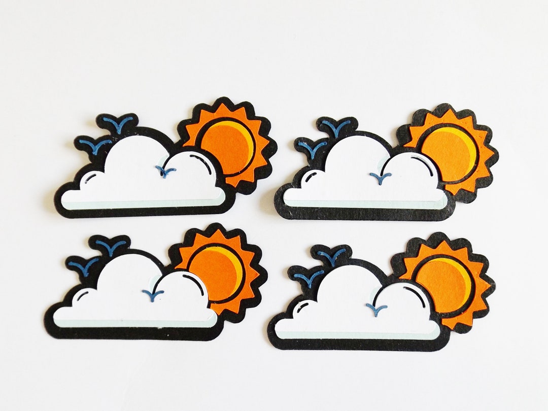 Sunshine Clouds Papercraft Embellishments Weather Scrapbooking Ephemera ...
