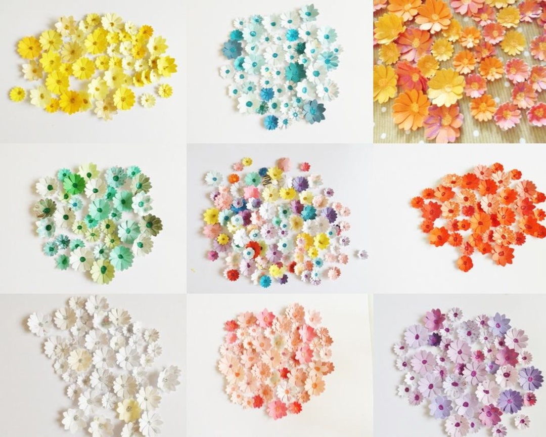 Mixed Flowers Papercraft Embellishments Scrapbooking Ephemera Card ...
