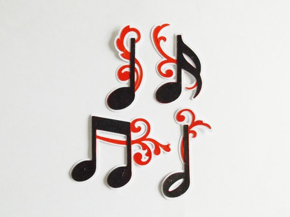 Musical Notes Papercraft Embellishments Flourish Music | Etsy