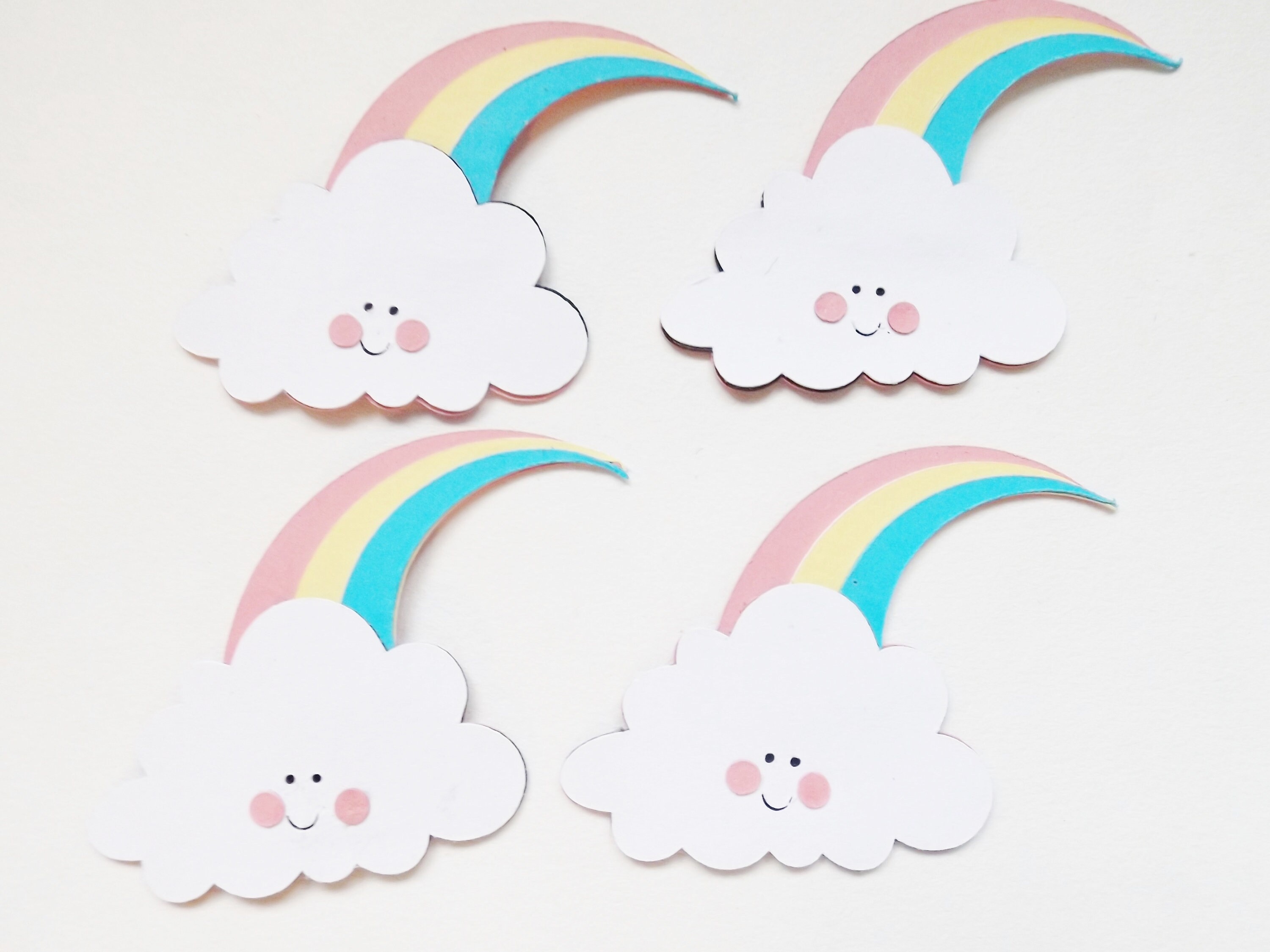 Rainbows Clouds Papercraft Embellishments Scrapbooking Card - Etsy