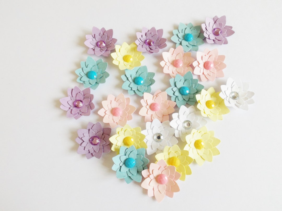 Lotus Flowers Papercraft Embellishments Floral Decorations Card Making ...