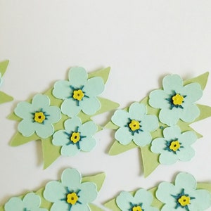 Blue Flowers Papercraft Embellishments Plants Scrapbooking Ephemera ...