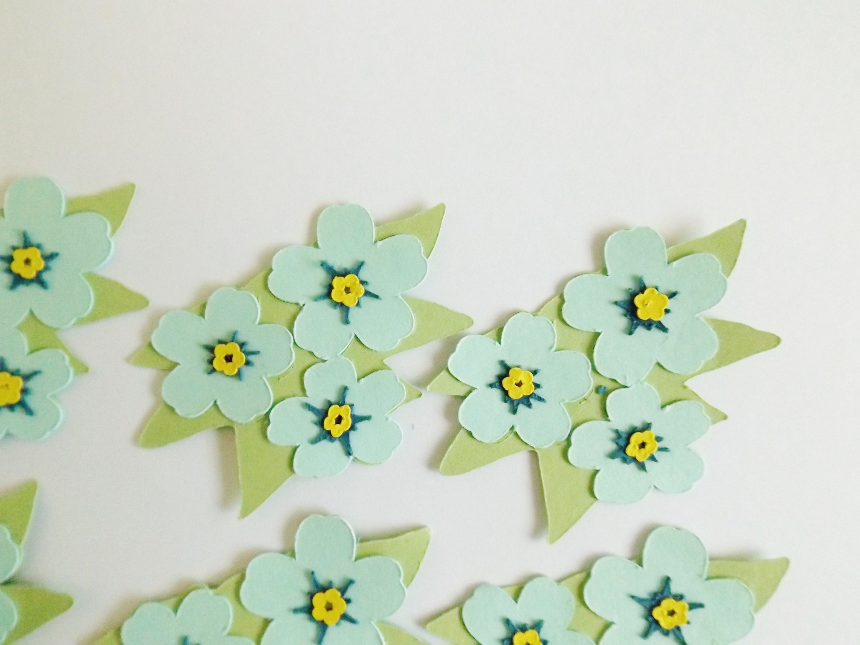 Blue Flowers Papercraft Embellishments Plants Scrapbooking Ephemera ...