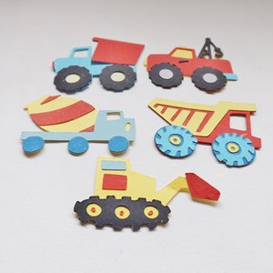 Trucks Diggers Construction Papercraft Embellishments Handmade ...