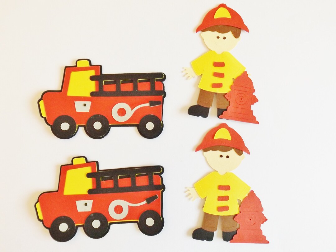 Fire Engine Papercraft Embellishments Emergency Services Scrapbooking ...