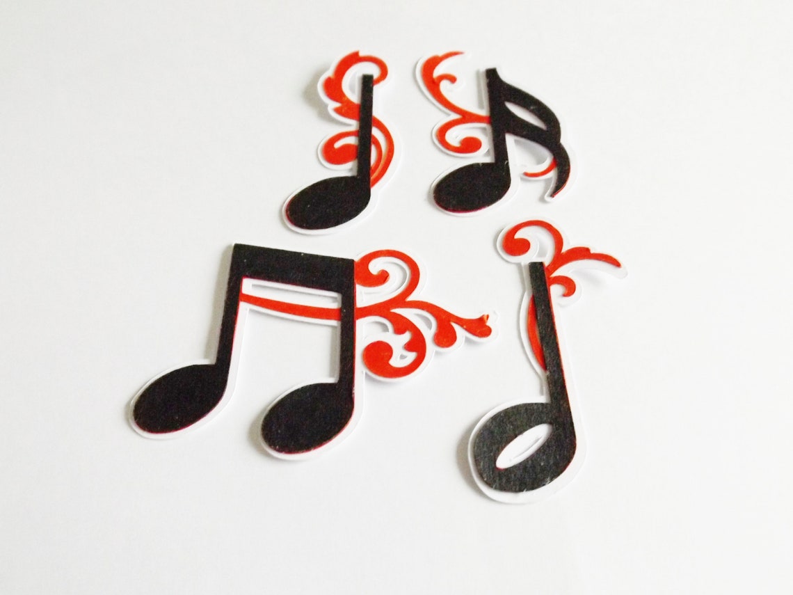 Musical Notes Papercraft Embellishments Flourish Music Scrapbook ...