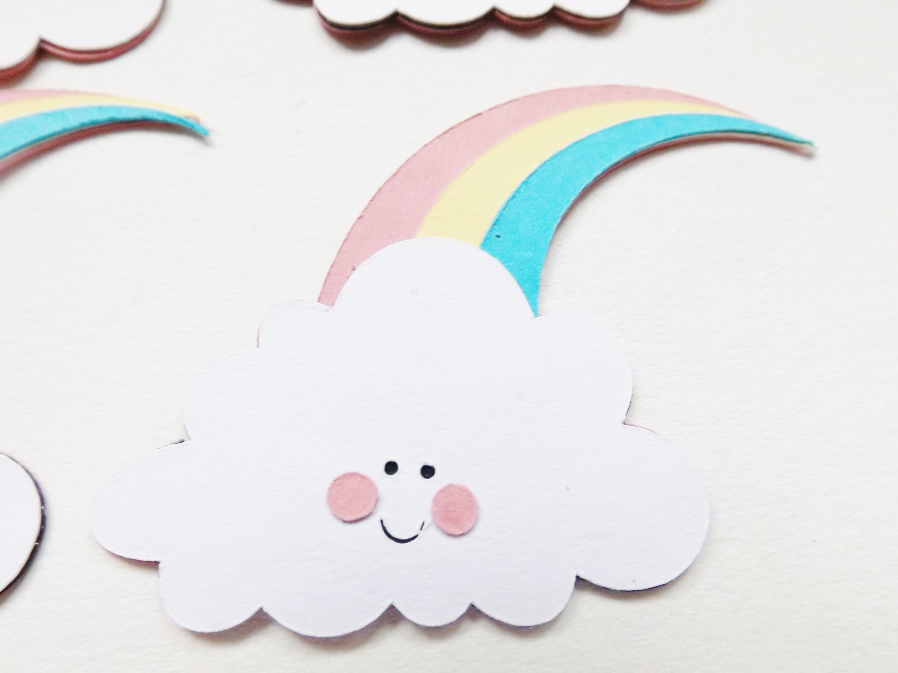 Rainbows Clouds Papercraft Embellishments Scrapbooking Card - Etsy