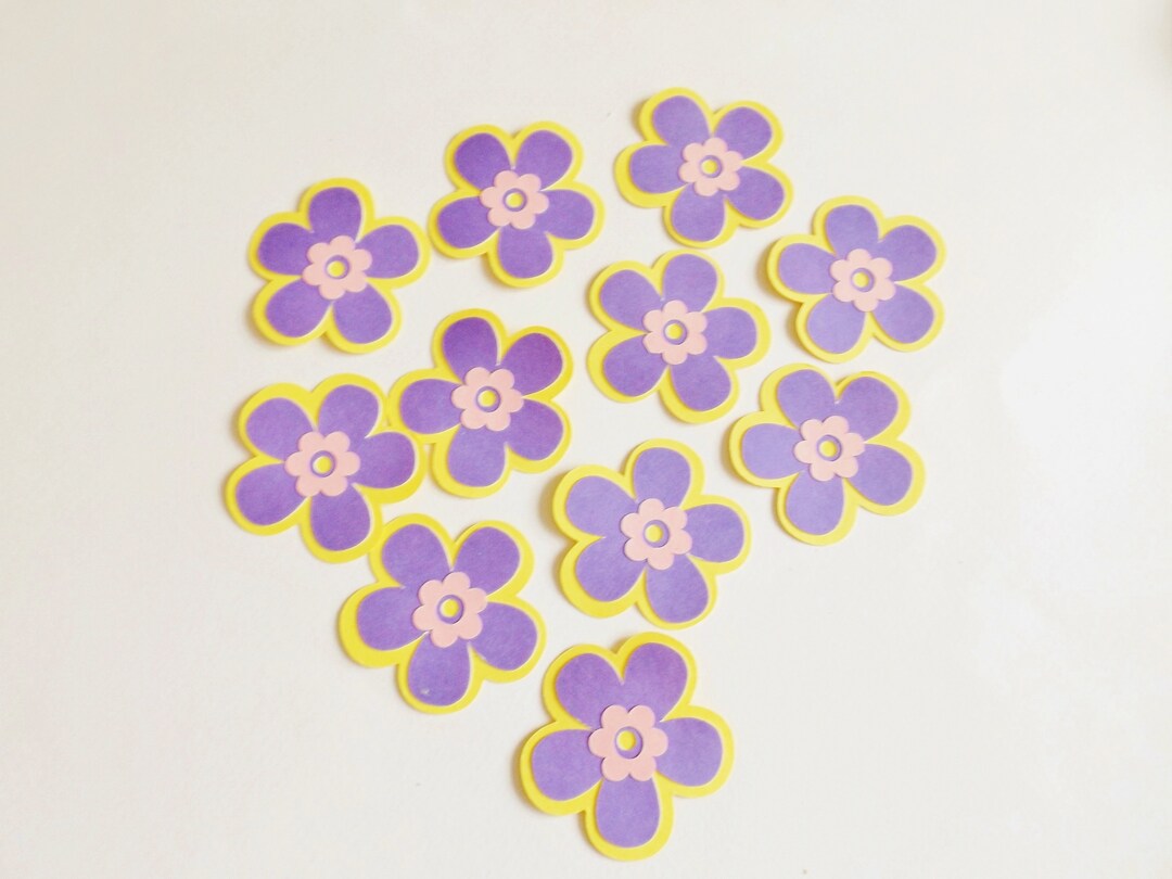 Purple Flowers Papercraft Embellishments Daisy Scrapbooking Ephemera ...