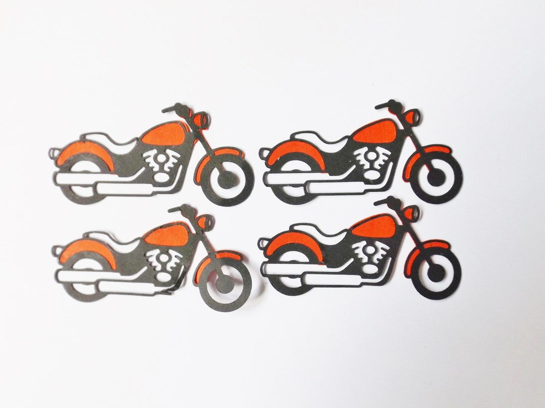 Motorcycle Silhouette Papercraft Embellishments Biker Scrapbooking ...