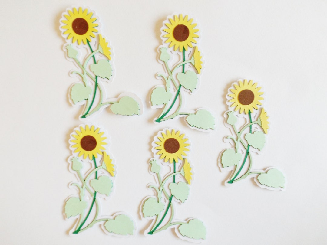 Sunflowers Papercraft Embellishments Floral Card Making Toppers Plants ...