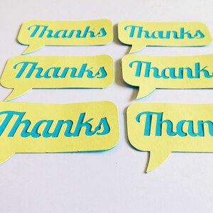 Thanks Speech Bubble Papercraft Embellishments Sentiments Scrapbooking ...