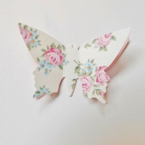 Floral Pink Butterfly Papercraft Embellishments Card Making Topper ...