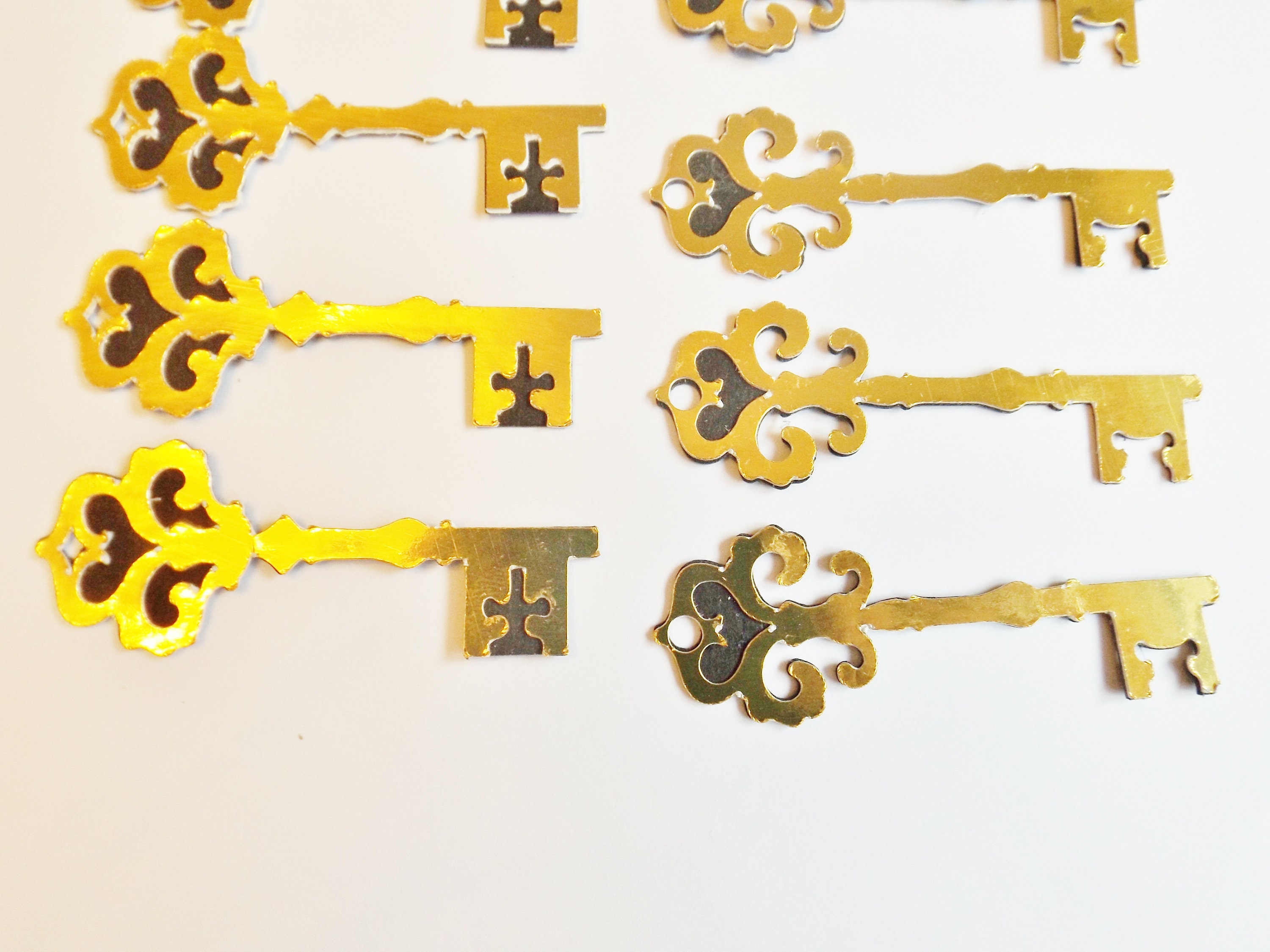 Antique Style Gold Keys Papercraft Embellishments Handmade Key ...