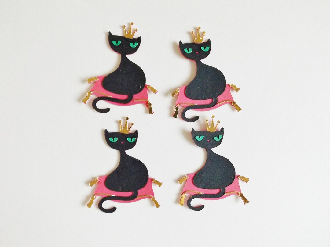 Princess Black Cats Papercraft Embellishments Pets Scrapbooking ...