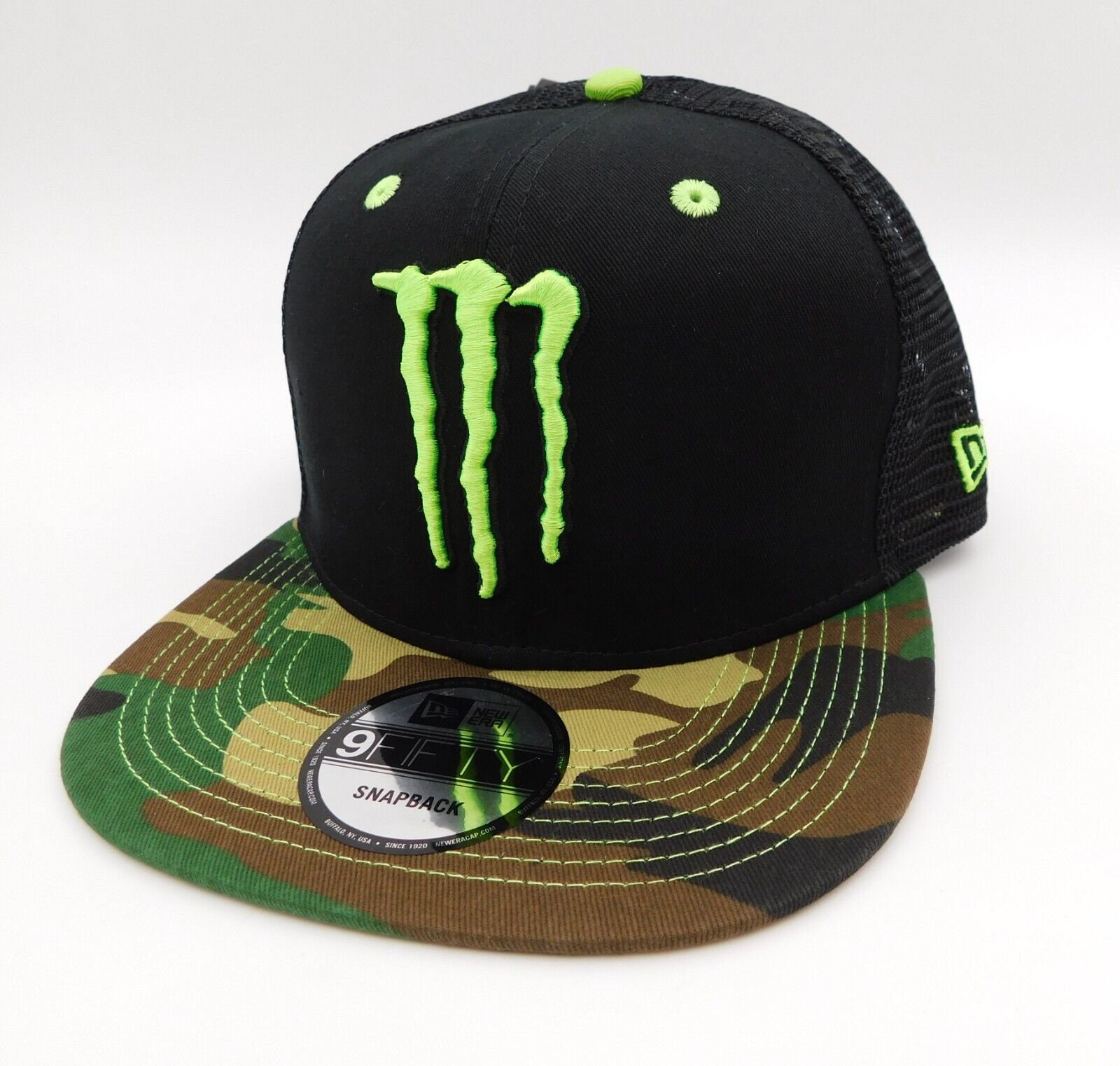 Monster Energy New Era Hat Black & Camo Skateboarder Hat - Etsy